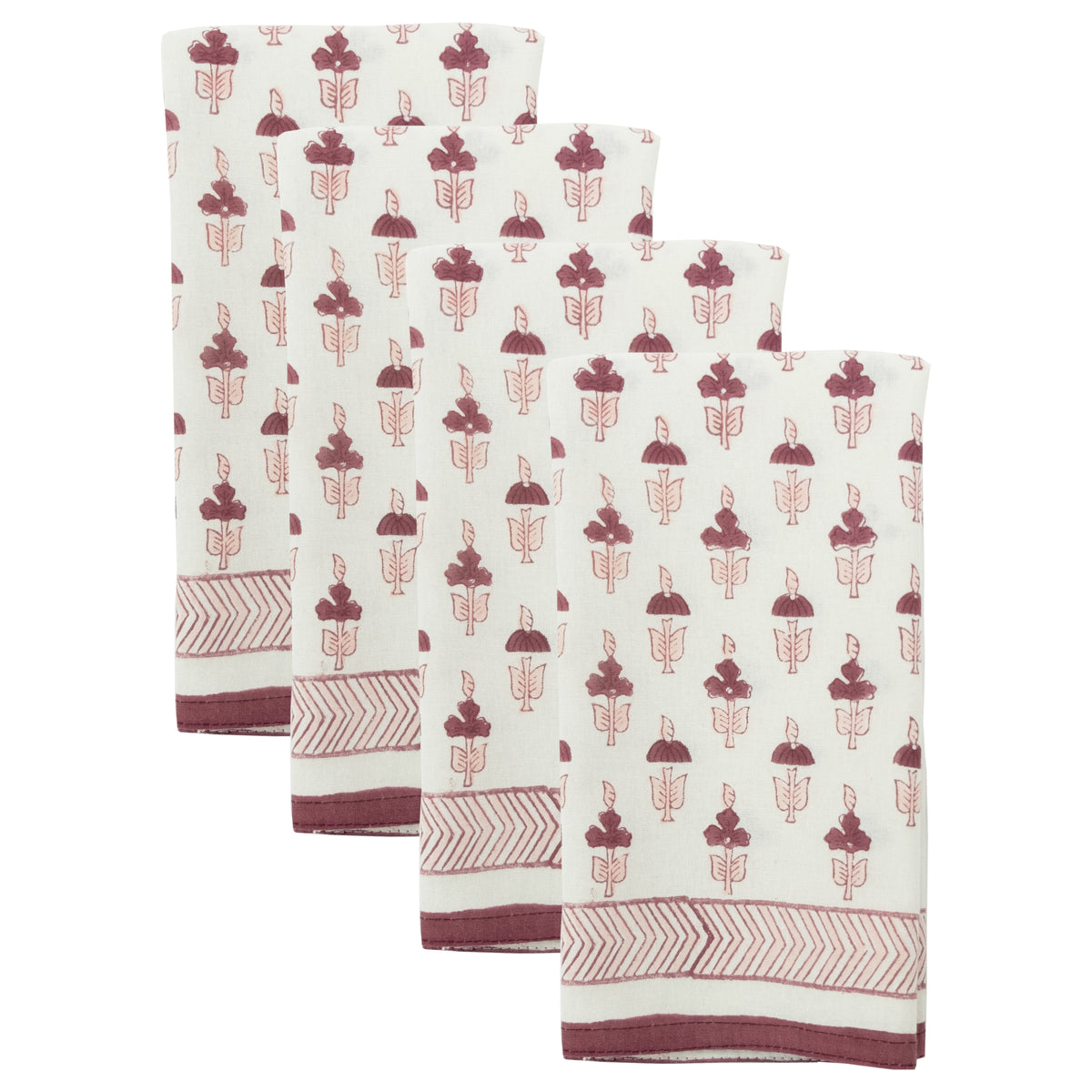 Eden Rose Block Print Napkin - Allem Studio Textiles – ALLEM STUDIO